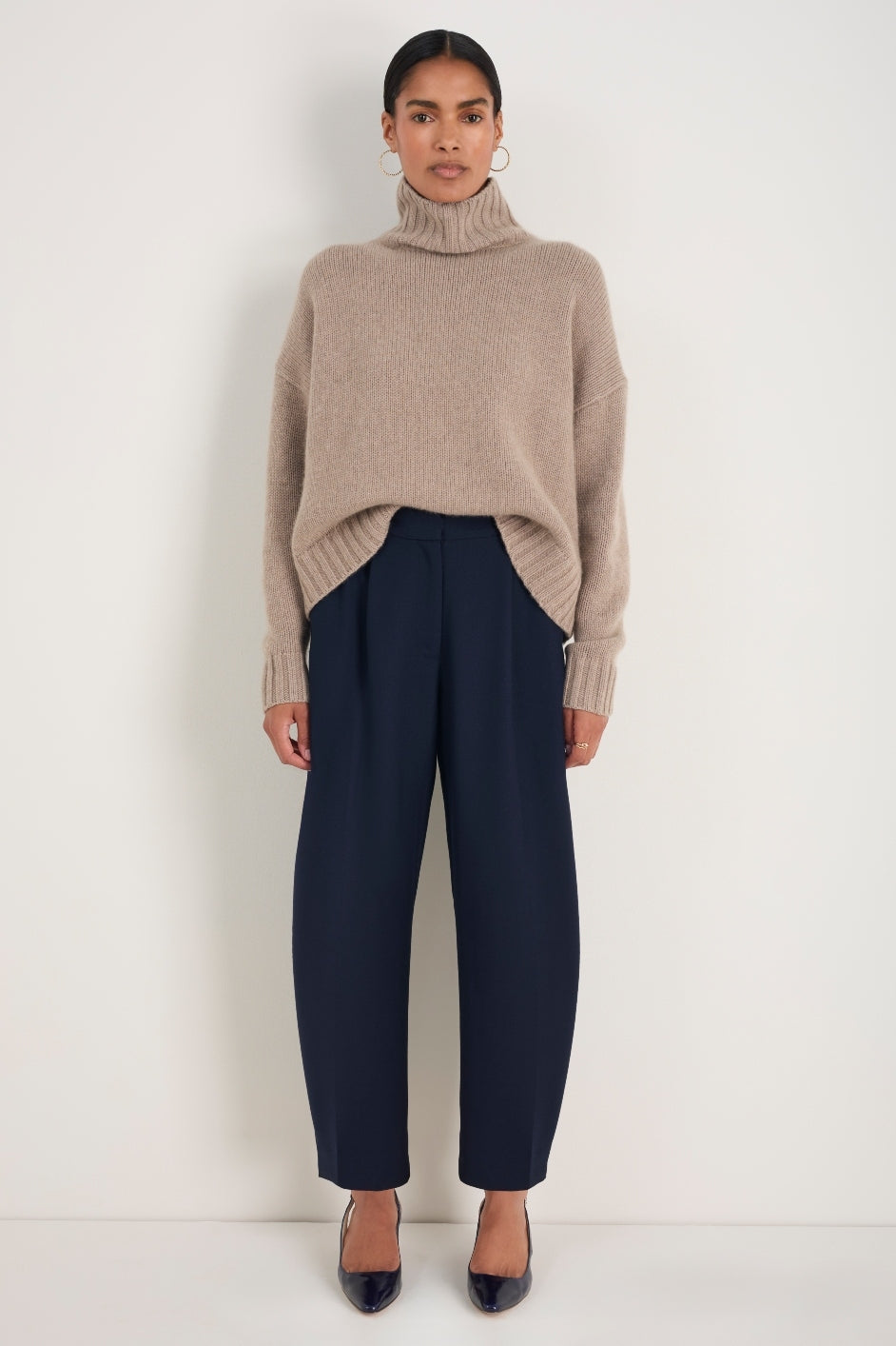 Pina Wool Blend Trouser - Midnight – WYSE London