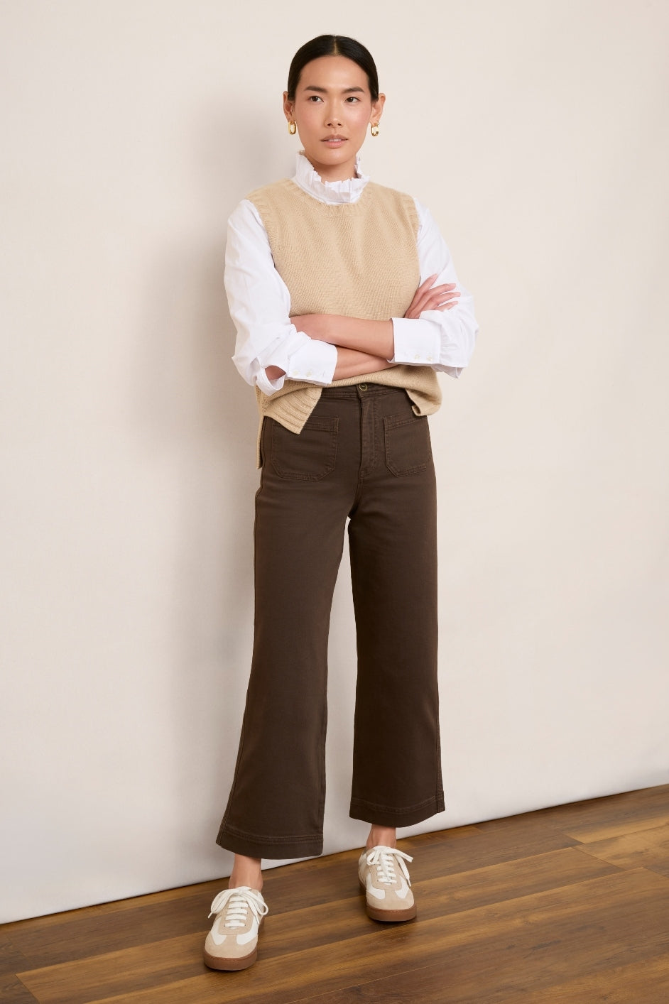 Allie Flare Cropped Jean - Chocolate – WYSE London