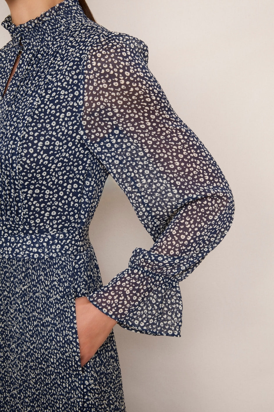 Brianna Dress - Mini Leopard Navy Ecru – WYSE London