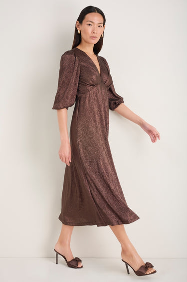 Caley 3/4 Sleeve Dress - Cocoa Metallic – WYSE London