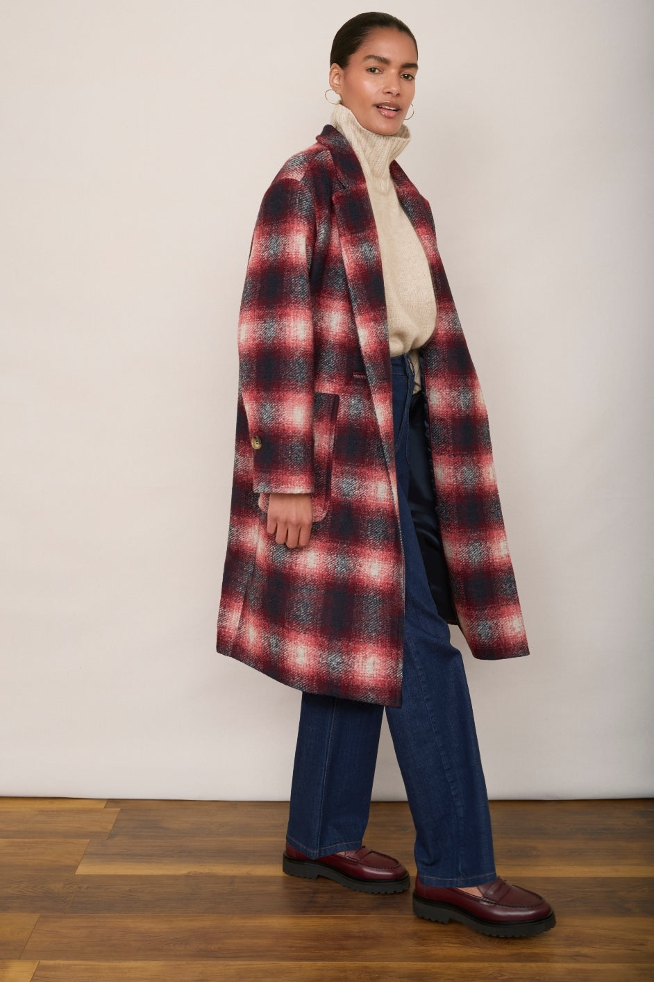 DB x Wyse Check Wool Coat - Multi – WYSE London