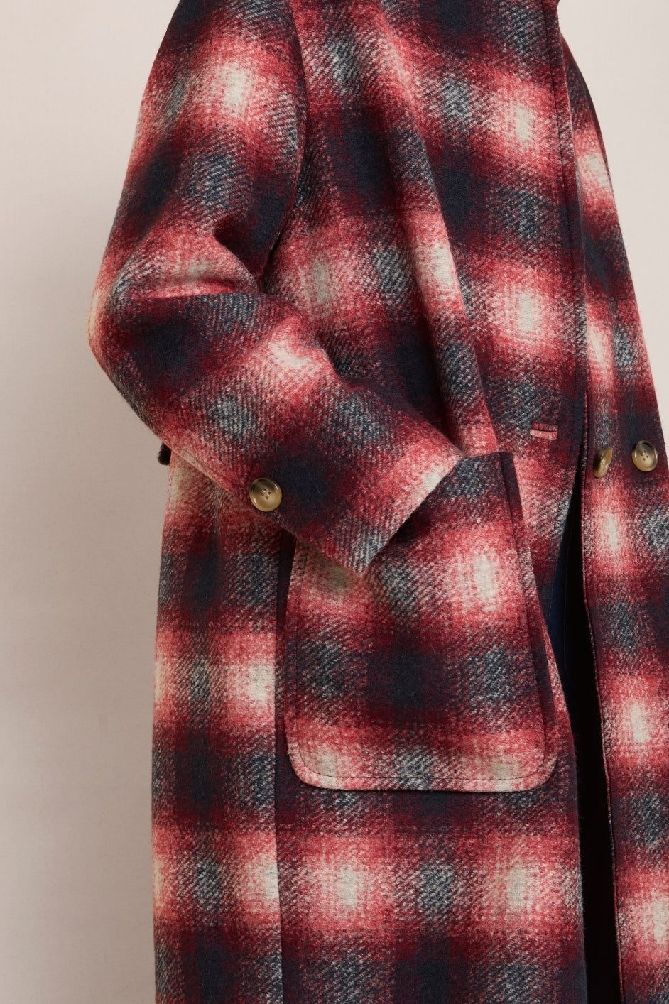 DB x Wyse Check Wool Coat - Multi – WYSE London