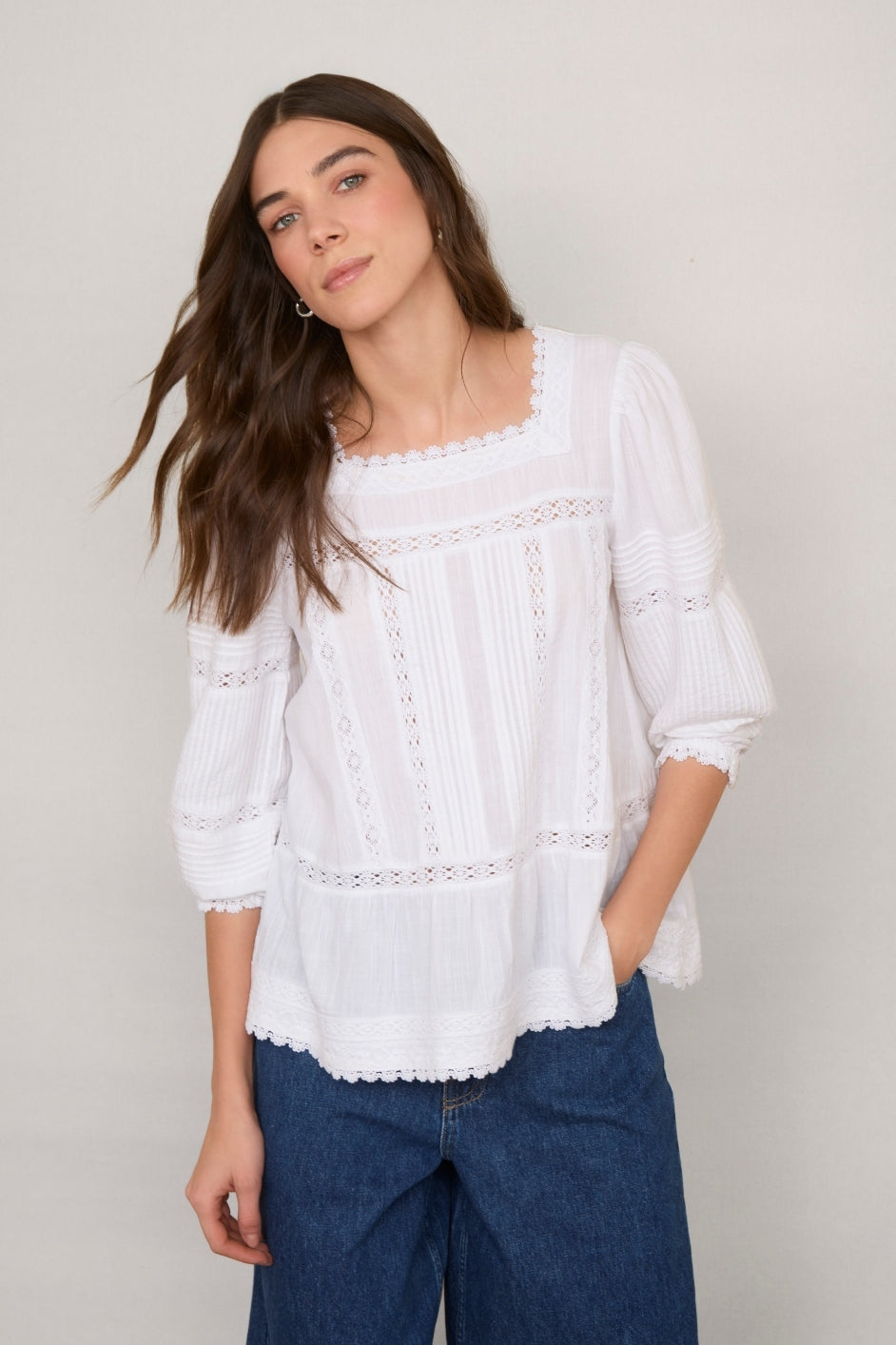 Diandra Square Neck Top - Ivory – WYSE London