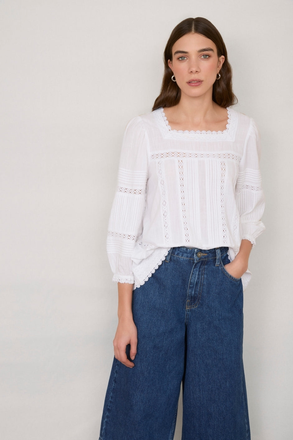 Diandra Square Neck Top - Ivory – WYSE London