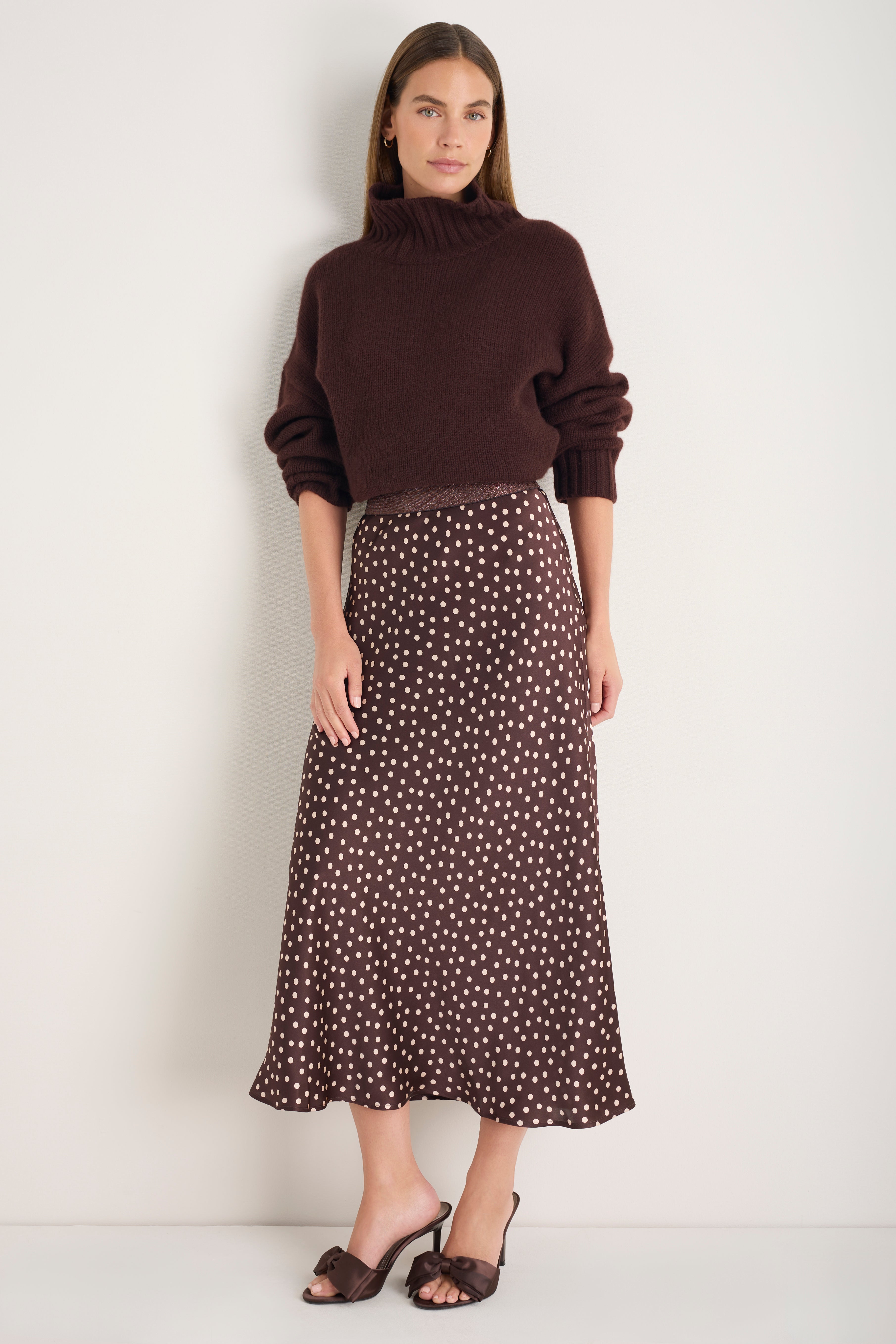 Ella Silk Skirt - Cocoa Spot – WYSE London