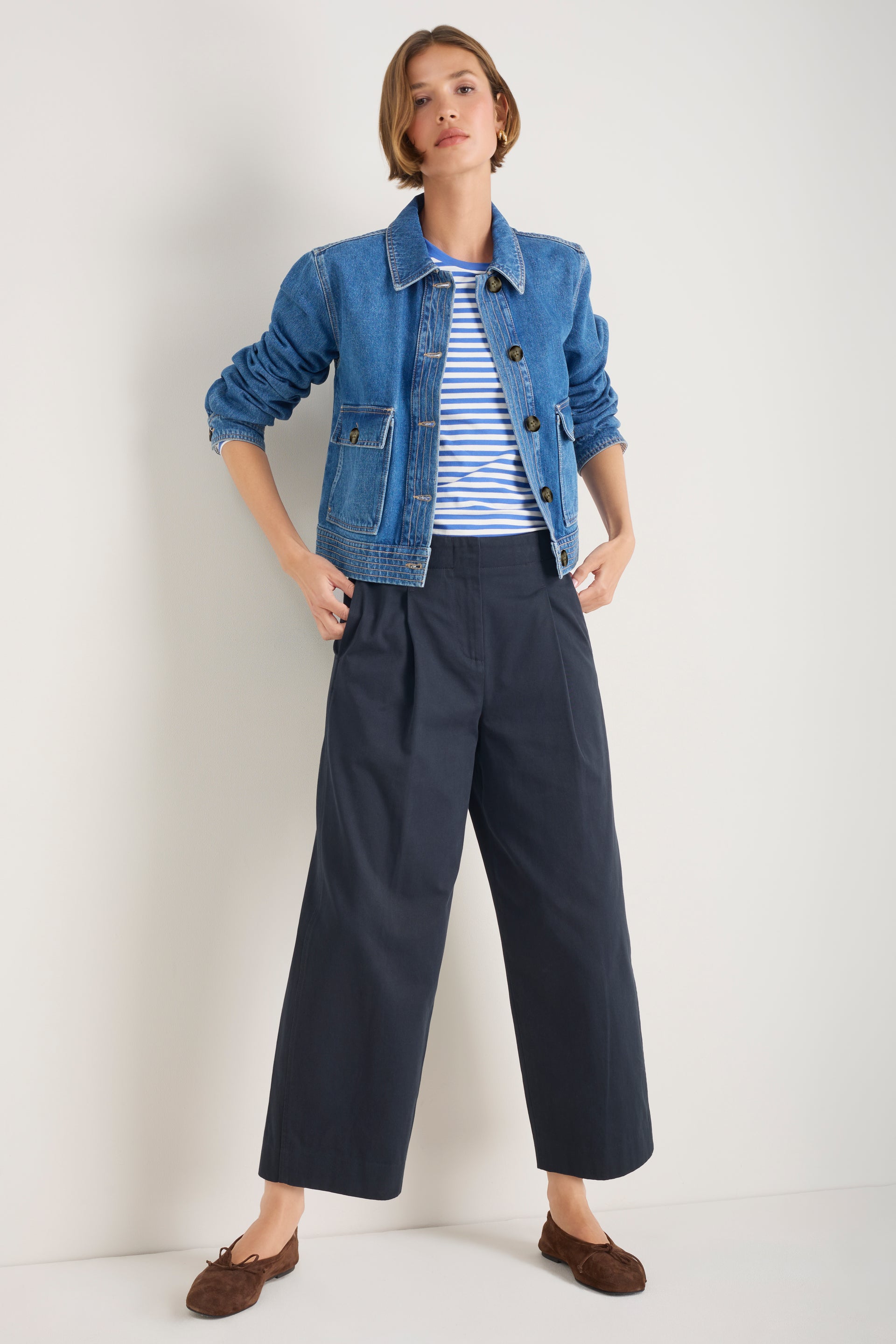 Etta Pleat Front Tapered Trouser - Deep Midnight – WYSE London