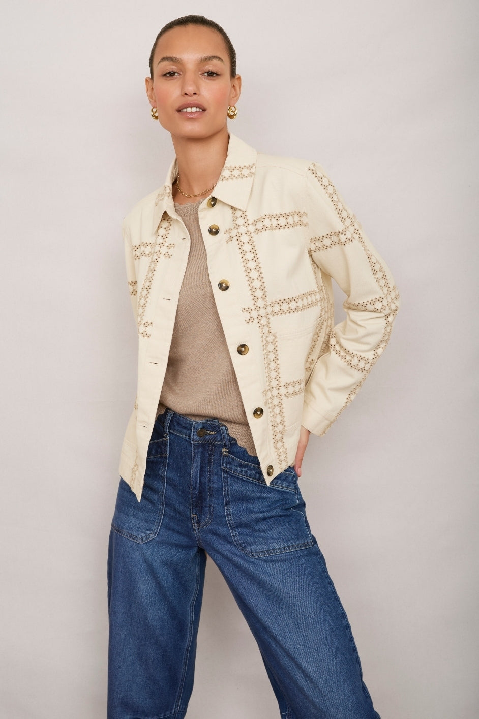 Aveline Jacket - Ecru Embroidery – WYSE London