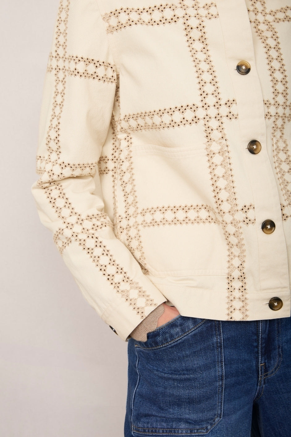Aveline Jacket - Ecru Embroidery – WYSE London