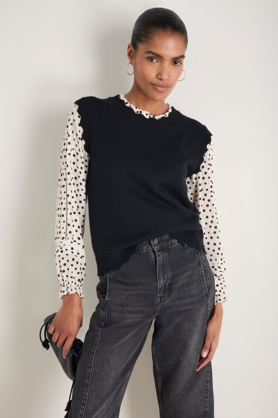 Fleurine Scallop Tank - Black – WYSE London