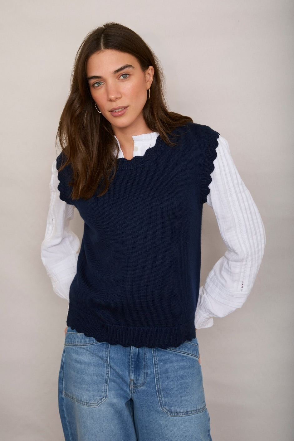 Fleurine Scallop Tank - Midnight – WYSE London