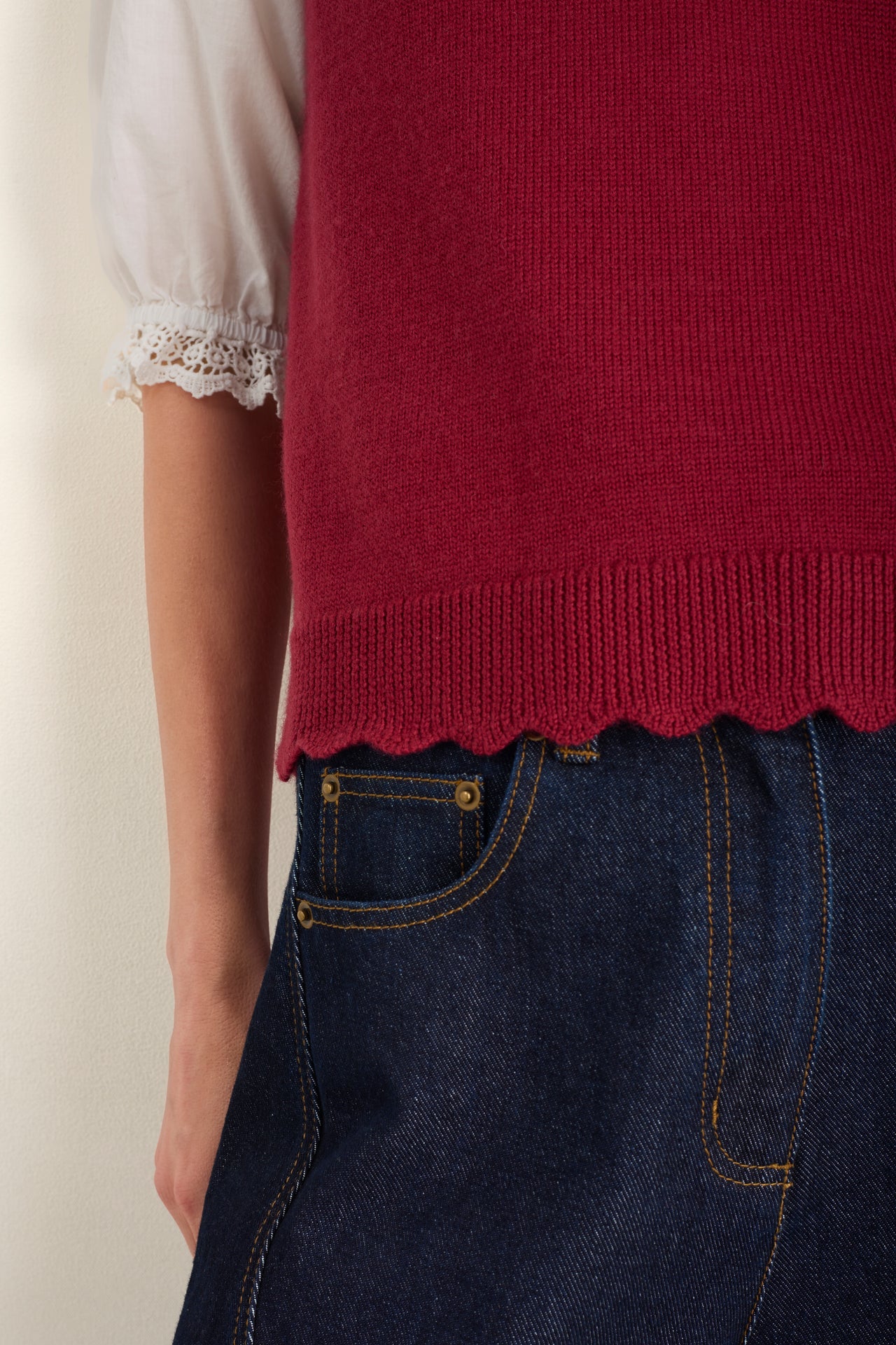 Fleurine Scallop Tank - Pomegranate Red – WYSE London