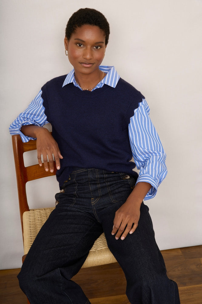 Fleurine Scallop Tank - Midnight – WYSE London