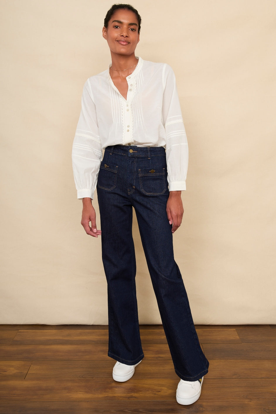 Flossie Button Pocket Flared Jean - Rinse Wash - Regular – WYSE London