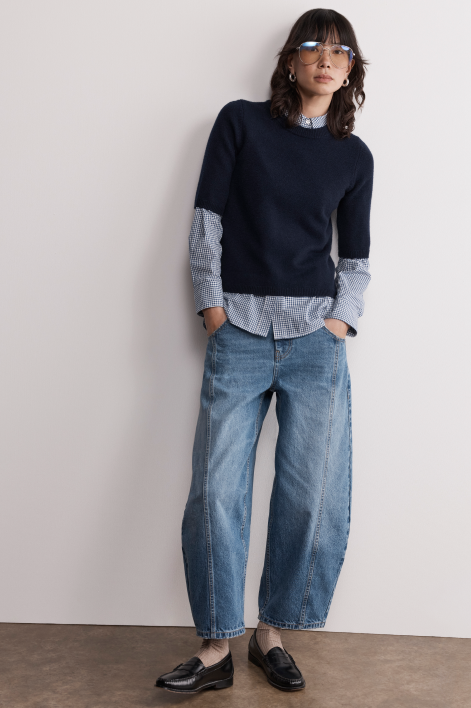 Ginny Seam Detail Barrel Jean - Mid Wash – WYSE London