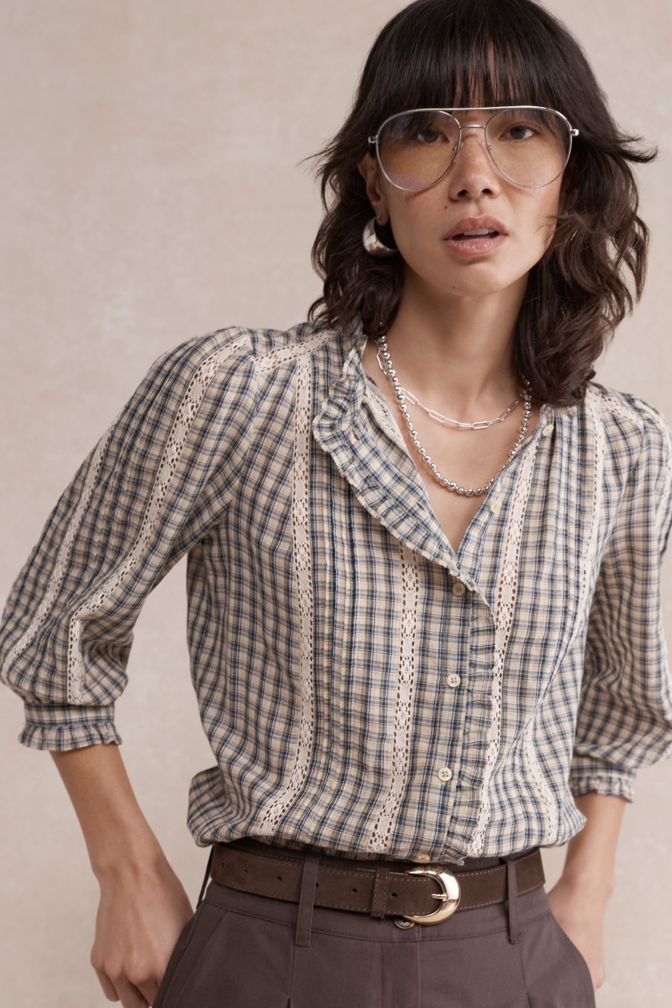 Nelly Blouse - Multi Check – WYSE London
