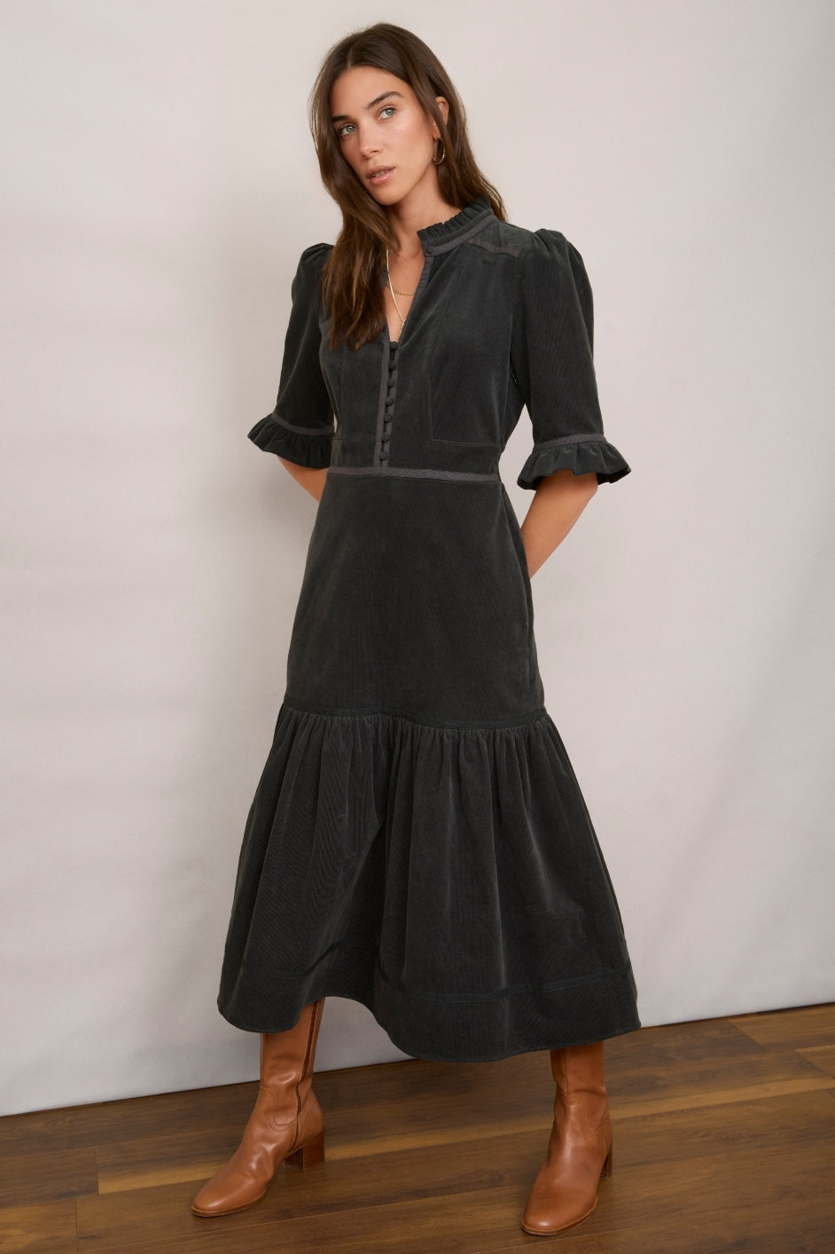 Jodi Cord Dress - Clay – WYSE London