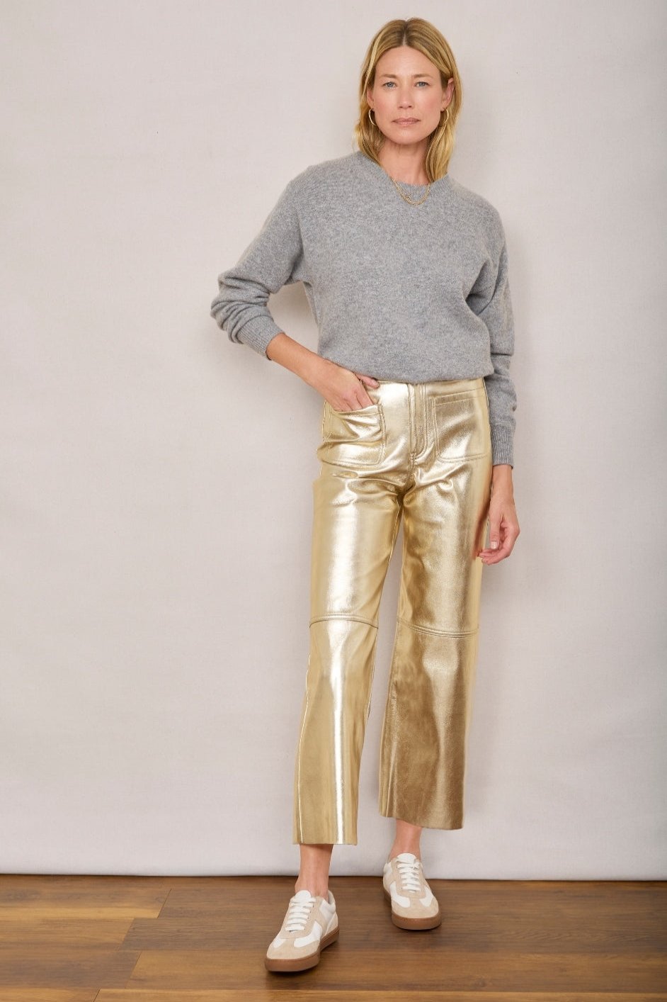 Jules Faux Leather Trousers - Gold – WYSE London