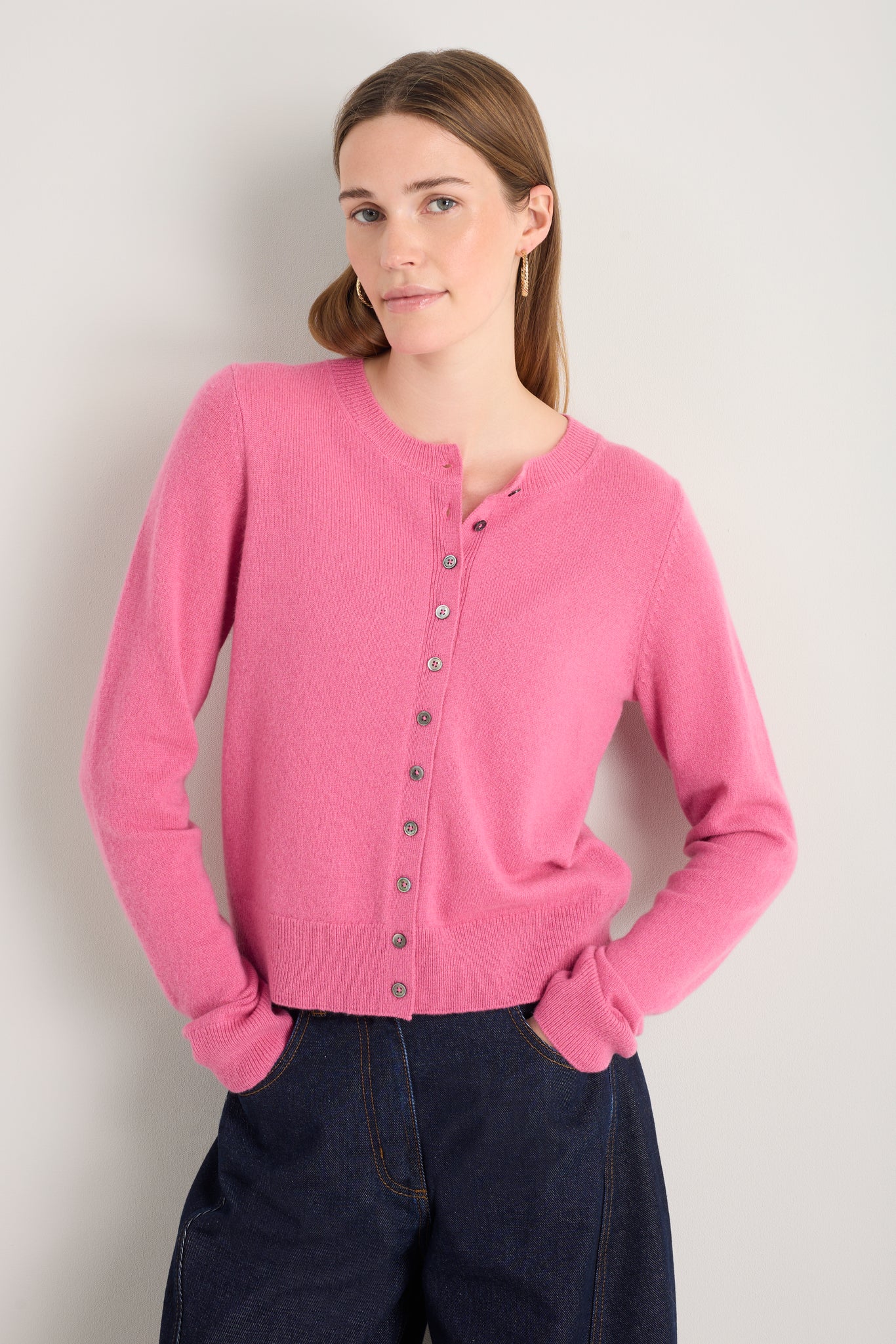 Katie Cashmere Cardigan - Pink – WYSE London