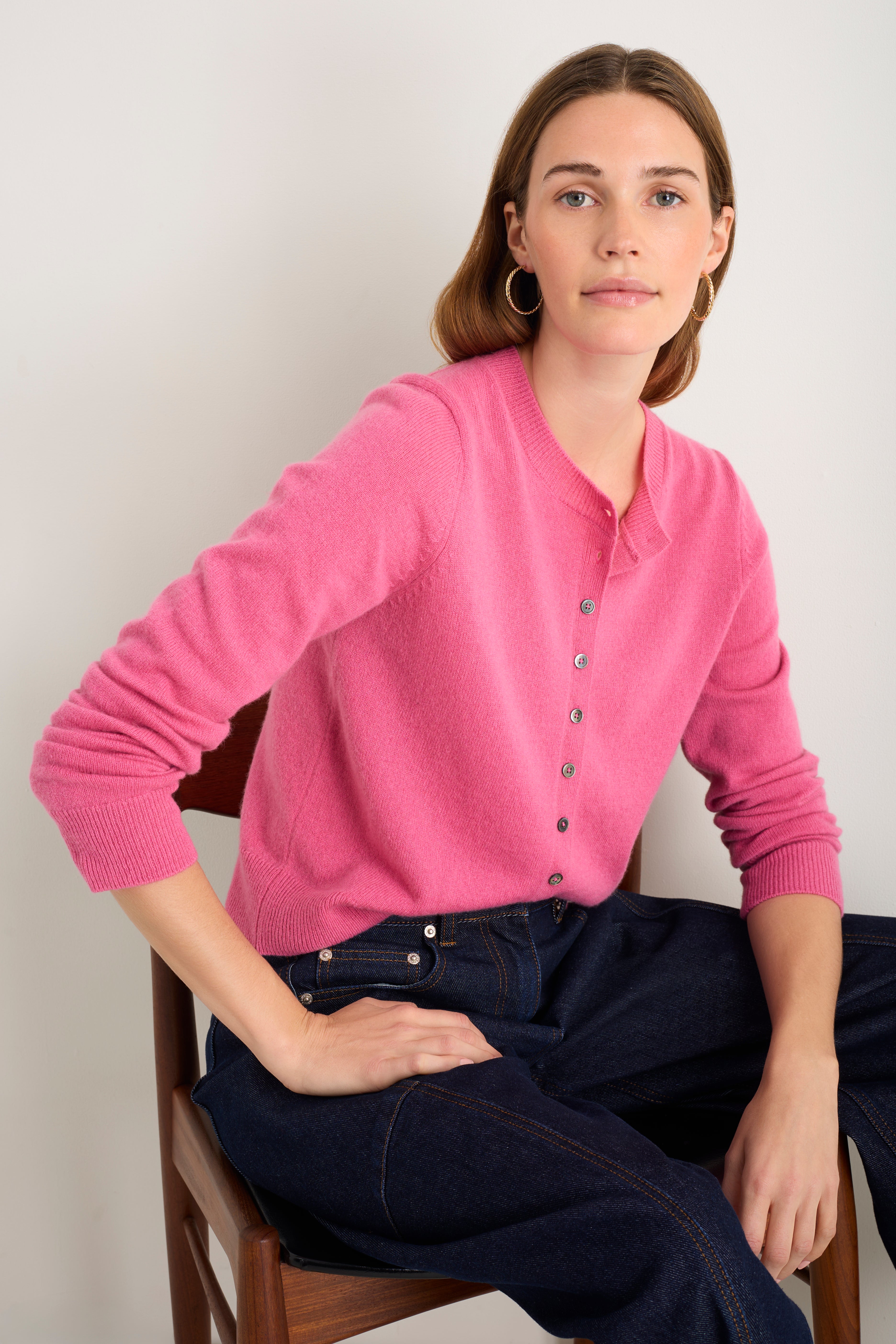 Katie Cashmere Cardigan - Pink – WYSE London