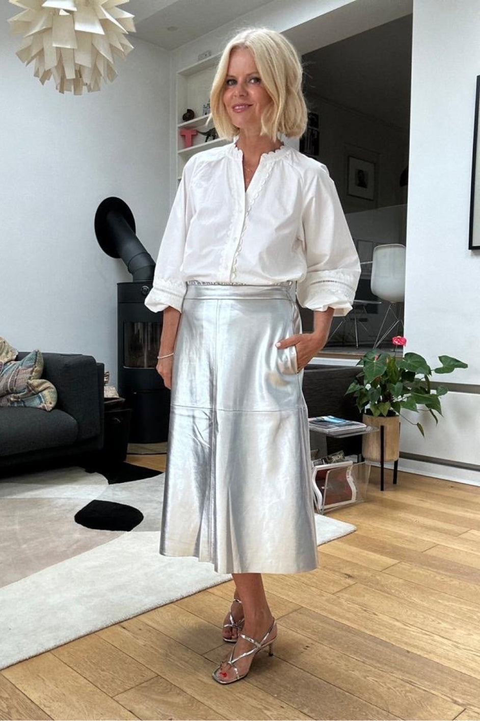 Lateisha Faux Leather Skirt - Silver – WYSE London