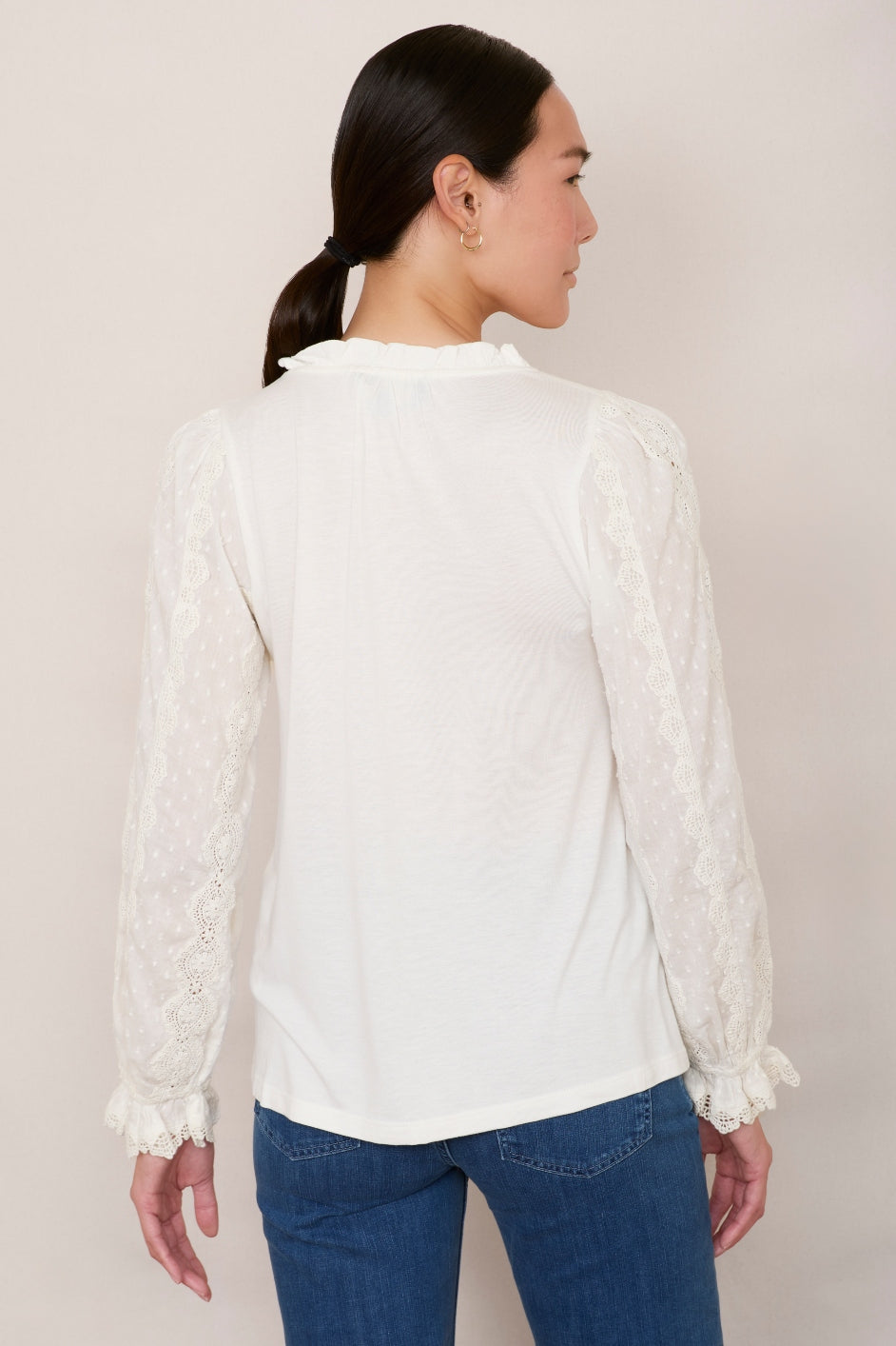Luca Lace Mix Top - Ivory – WYSE London