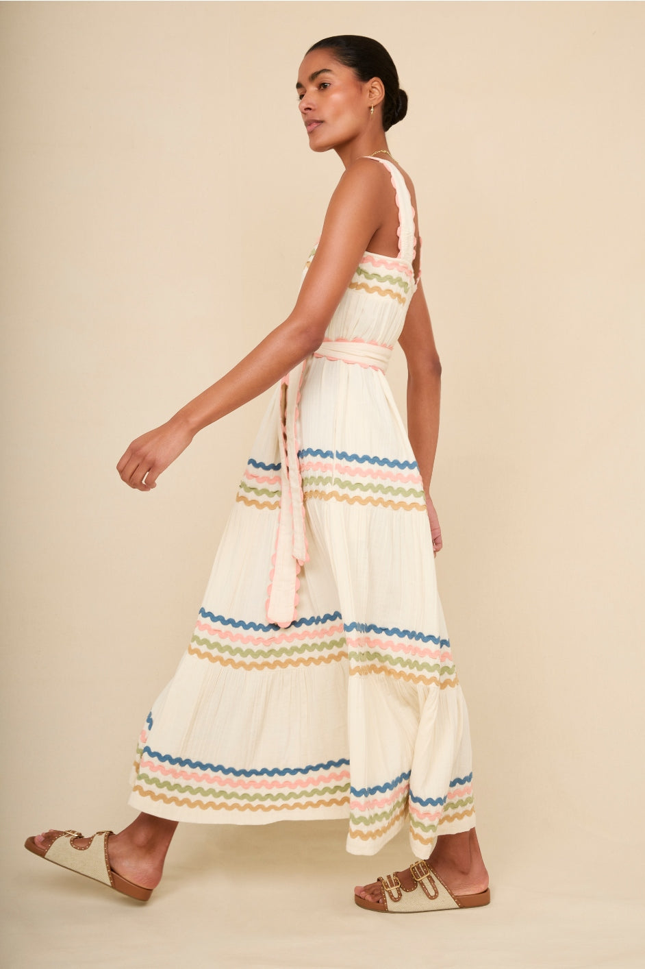 Luciella Ric Rac Dress - Ivory/Multi – WYSE London