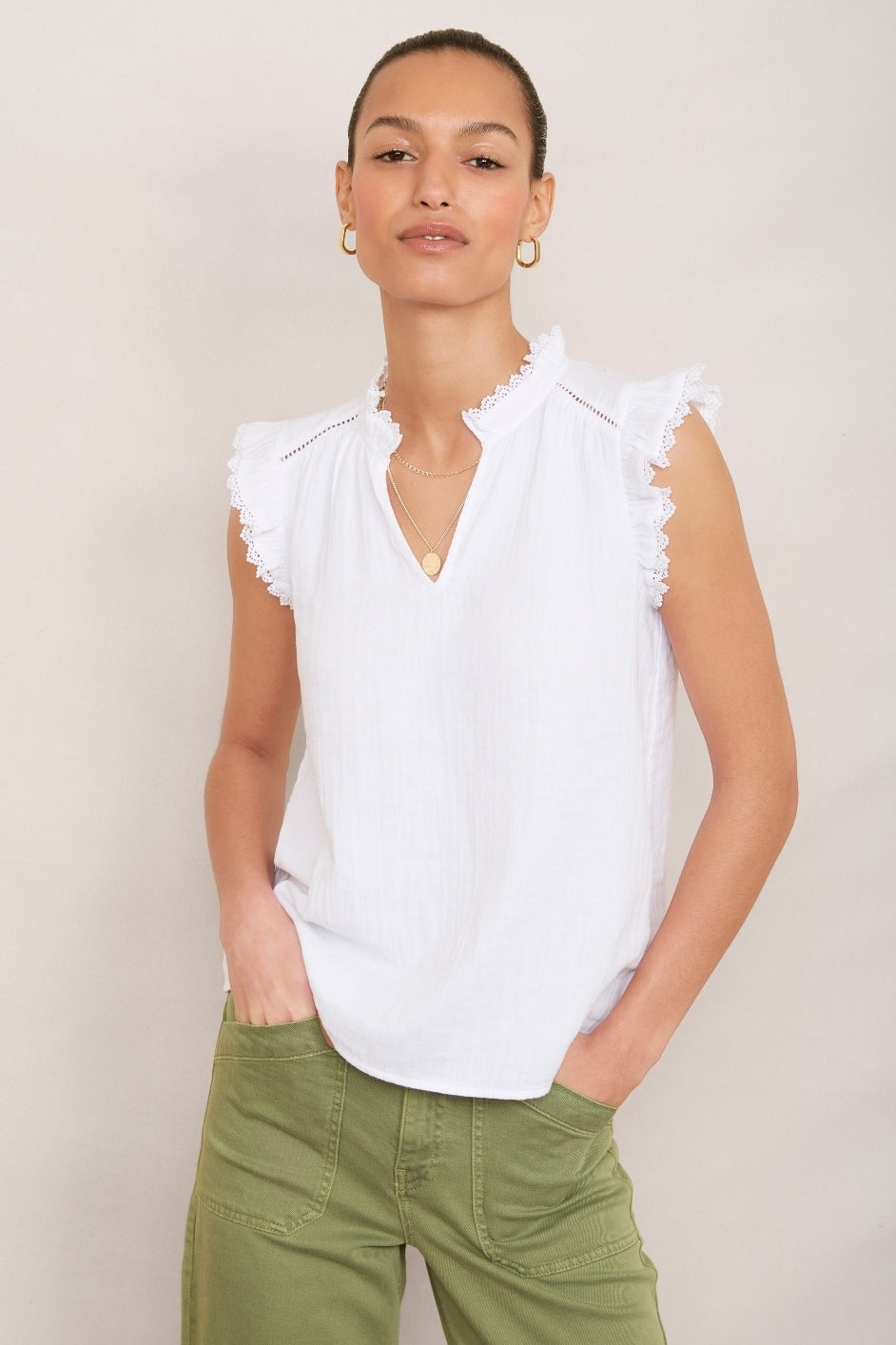 Marlow Cheesecloth Top - White – WYSE London