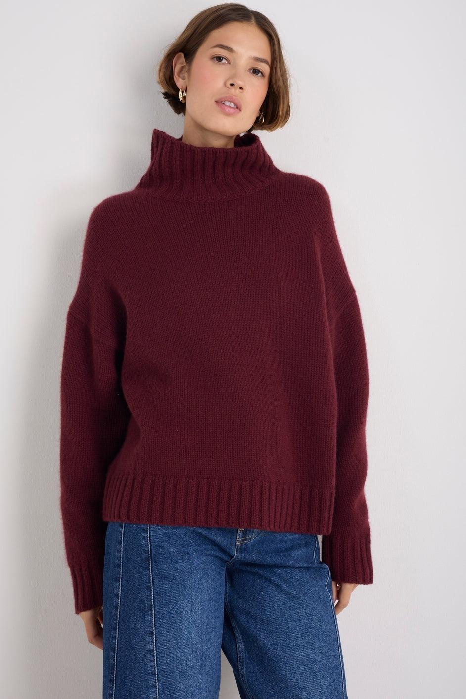 Nelly Roll Neck Jumper - Plum – WYSE London