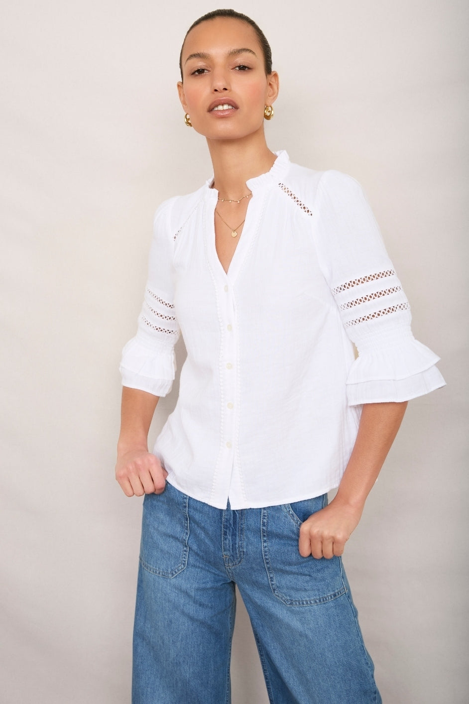 Parker Cheesecloth Blouse - White – WYSE London