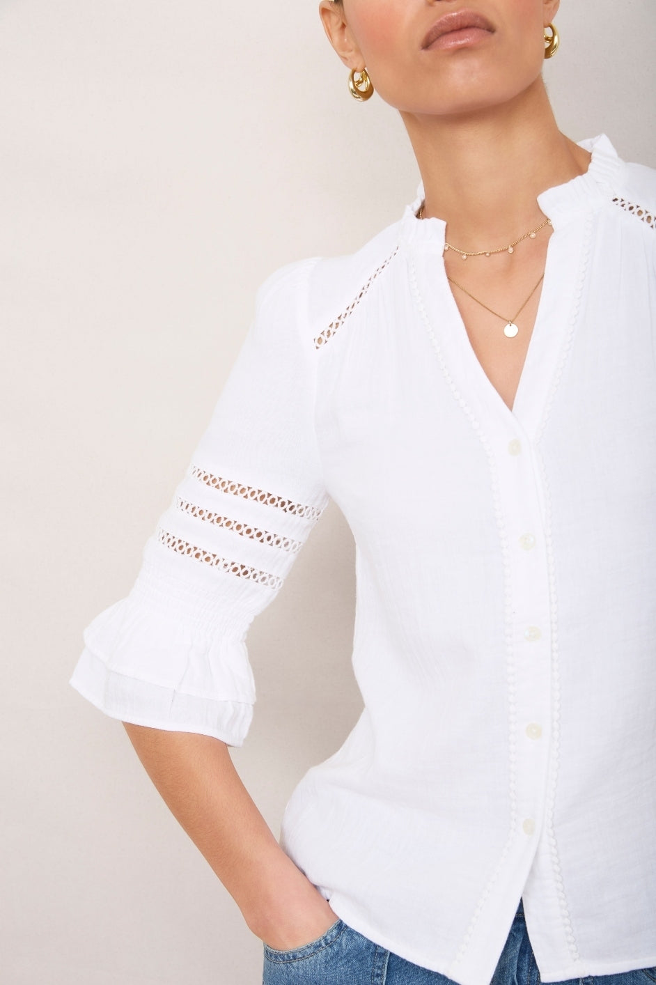 Parker Cheesecloth Blouse - White – WYSE London