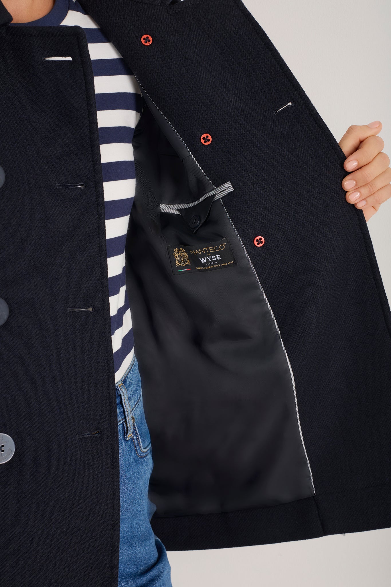 Philippa Pea Coat - Dark Midnight – WYSE London