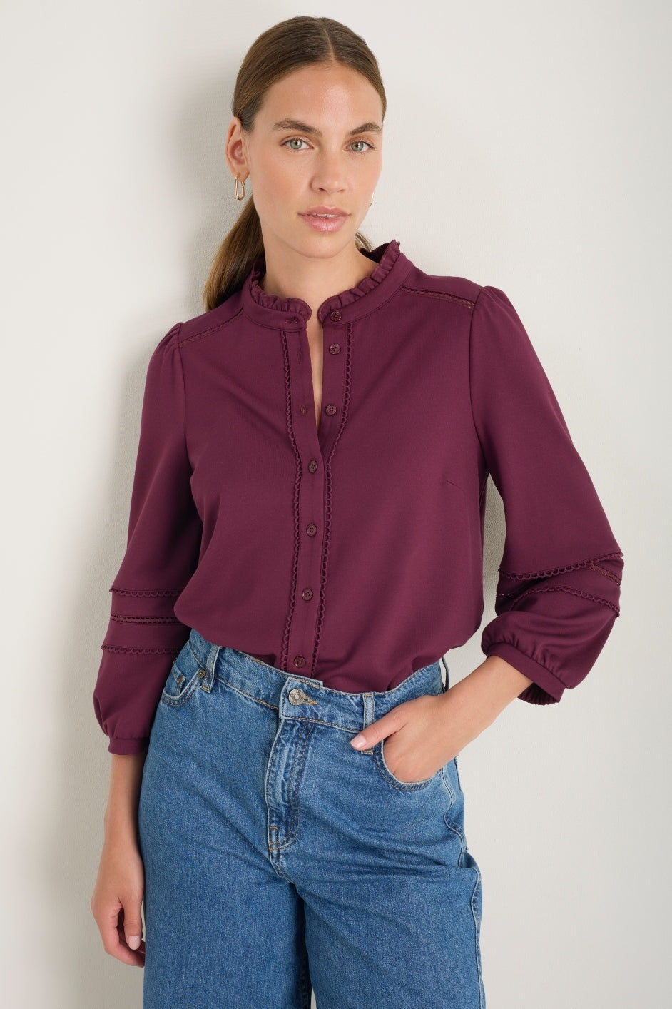 Phoebe Ponte Top - Deep Fig – WYSE London