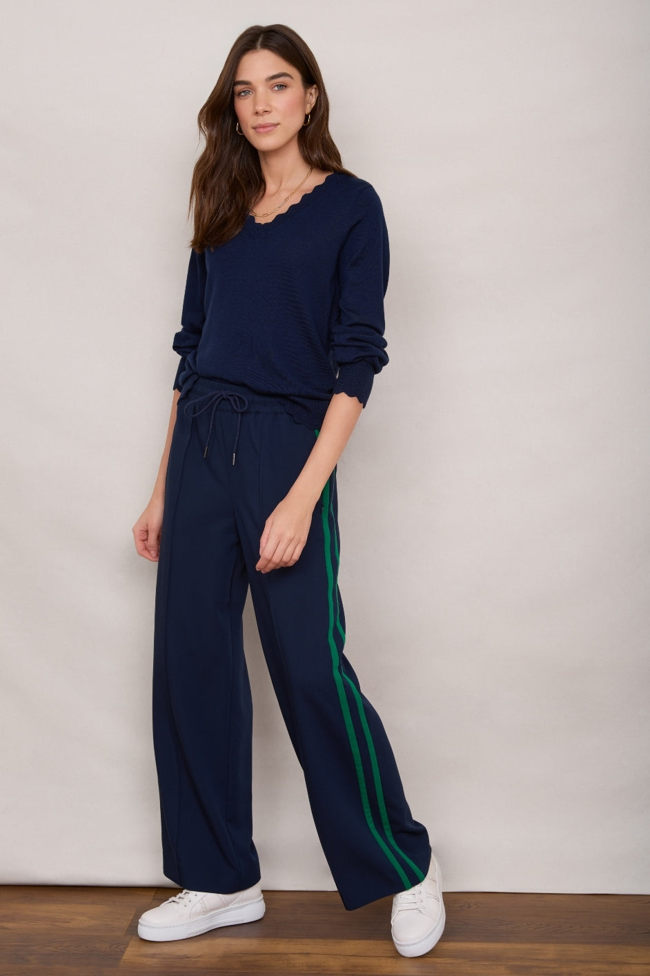 Polly Side Stripe Trouser - Midnight – WYSE London