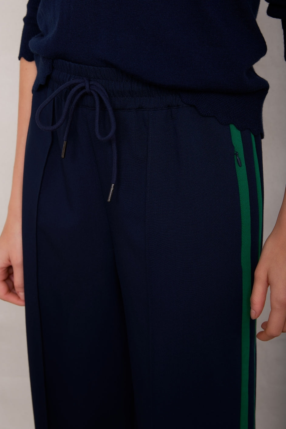 Polly Side Stripe Trouser - Midnight – WYSE London