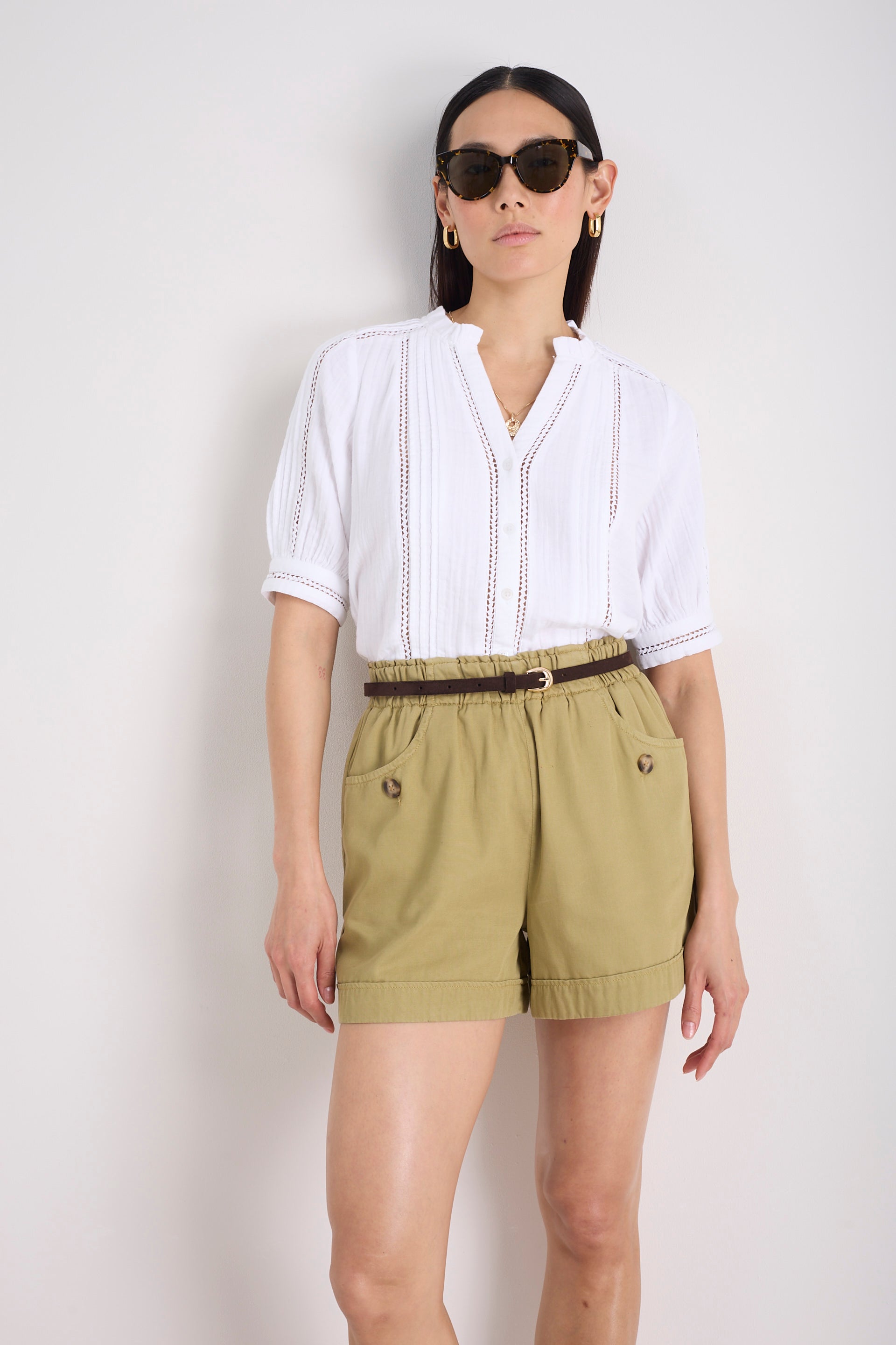 Tory Button Pocket Short - Soft Sage – WYSE London