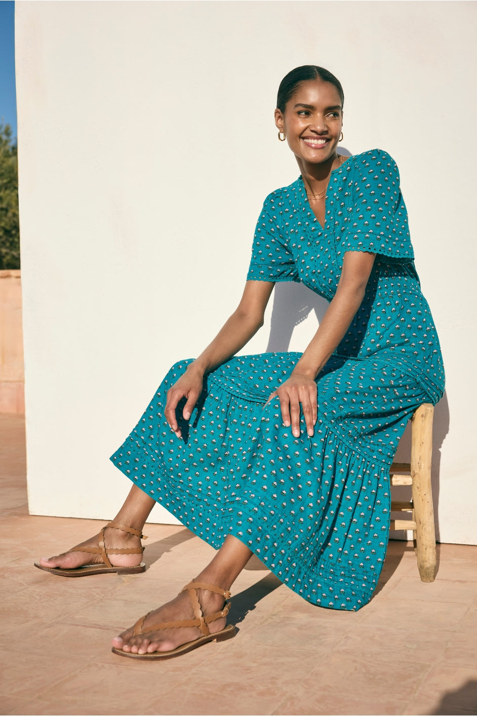 Jocelyn Dress - Petal Woodblock – WYSE London