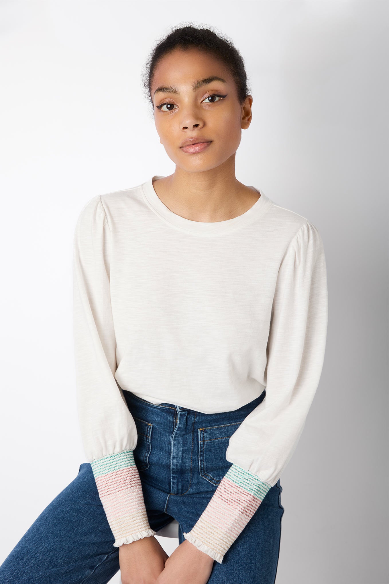 Sophia Cotton Slub Top - White — WYSE London